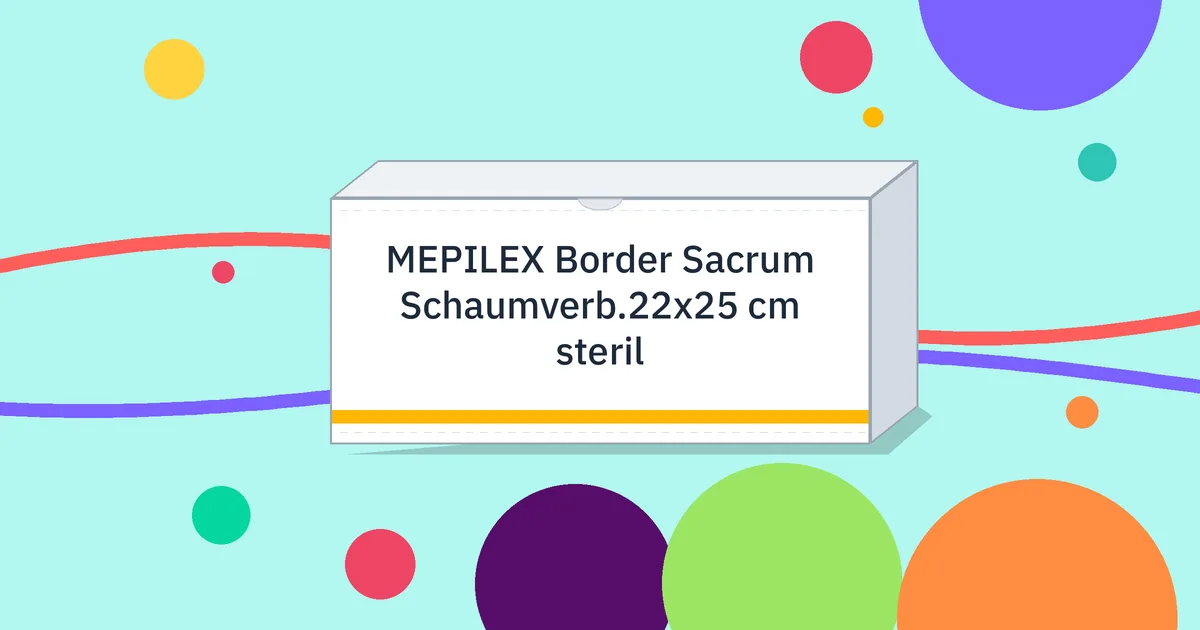 Symbolbild: Packung mit der Aufschrift MEPILEX Border Sacrum Schaumverb.22x25 cm steril (PZN 20609074) – Verfügbarkeit und Bezug in Apotheken in Frankfurt am Main