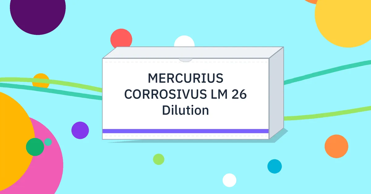 Symbolbild: Packung mit der Aufschrift MERCURIUS CORROSIVUS LM 26 Dilution (PZN 12950132) – Verfügbarkeit und Bezug in Apotheken in Frankfurt am Main