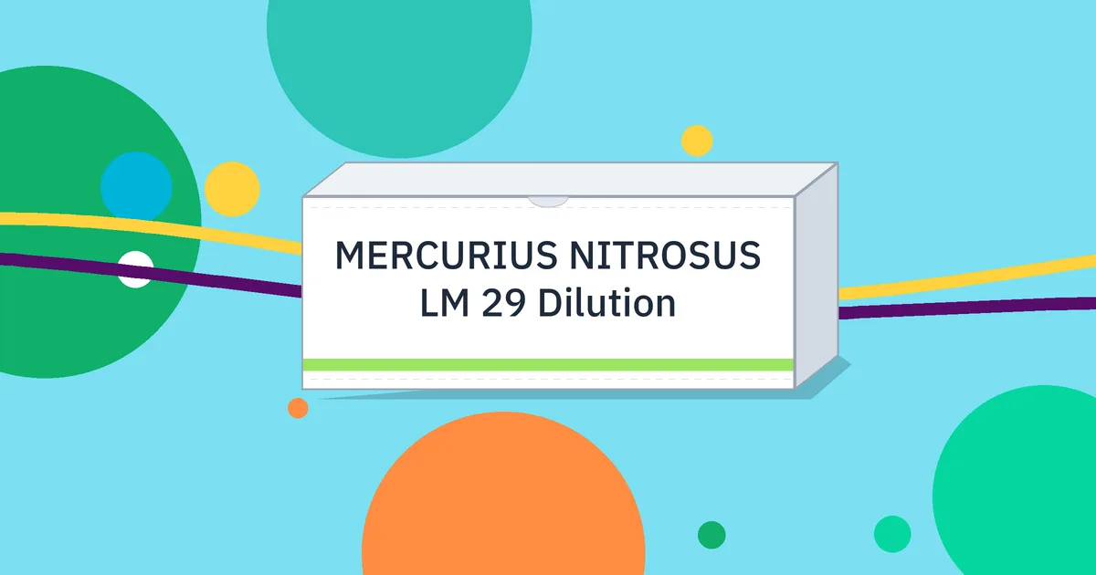 Symbolbild: Packung mit der Aufschrift MERCURIUS NITROSUS LM 29 Dilution (PZN 12952444) – Verfügbarkeit und Bezug in Apotheken in Frankfurt am Main