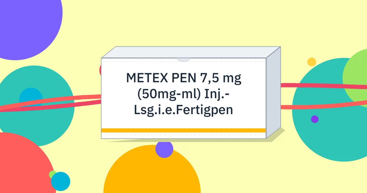 Symbolbild: Packung mit der Aufschrift METEX PEN 7,5 mg (50mg-ml) Inj.-Lsg.i.e.Fertigpen (PZN 09668053) – Verfügbarkeit und Bezug in Apotheken in Frankfurt am Main