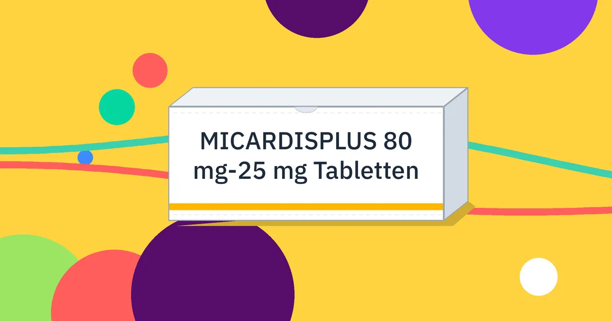 Symbolbild: Packung mit der Aufschrift MICARDISPLUS 80 mg-25 mg Tabletten (PZN 10276832) – Verfügbarkeit und Bezug in Apotheken in Frankfurt am Main