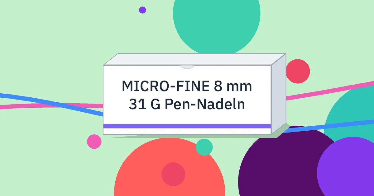 Symbolbild: Packung mit der Aufschrift MICRO-FINE 8 mm 31 G Pen-Nadeln (PZN 20398281) – Verfügbarkeit und Bezug in Apotheken in Frankfurt am Main