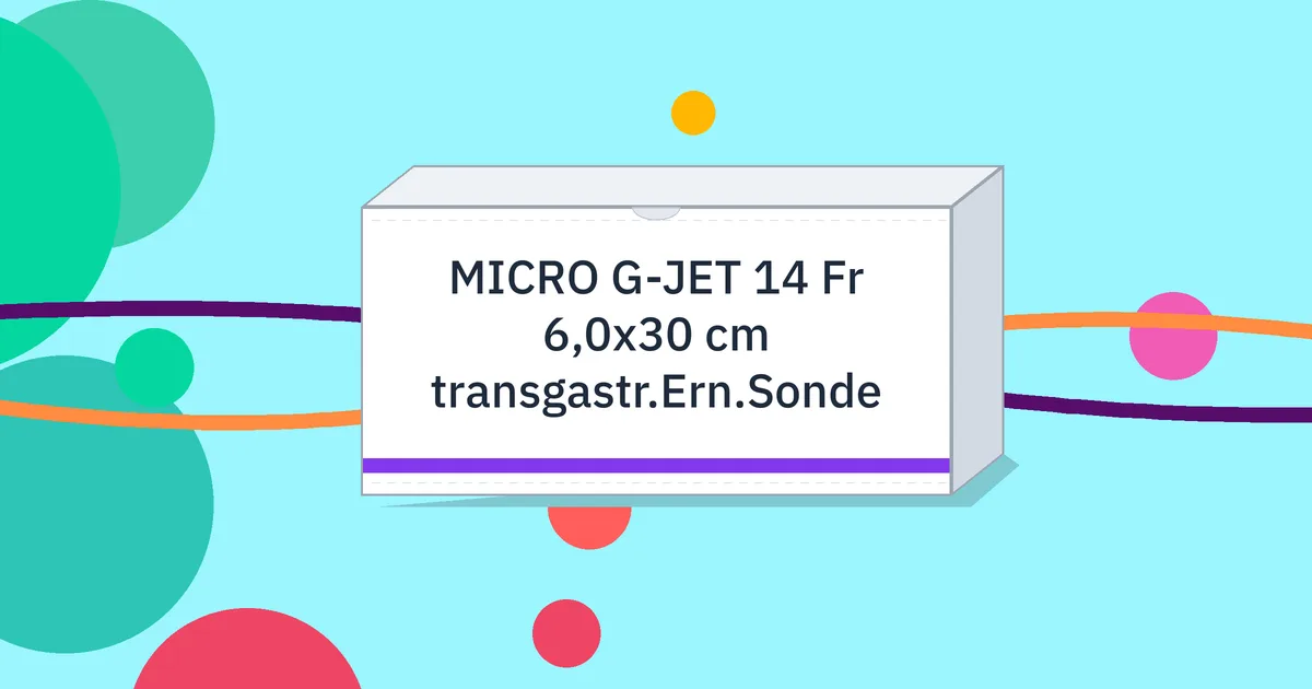 Symbolbild: Packung mit der Aufschrift MICRO G-JET 14 Fr 6,0x30 cm transgastr.Ern.Sonde (PZN 17818992) – Verfügbarkeit und Bezug in Apotheken in Frankfurt am Main