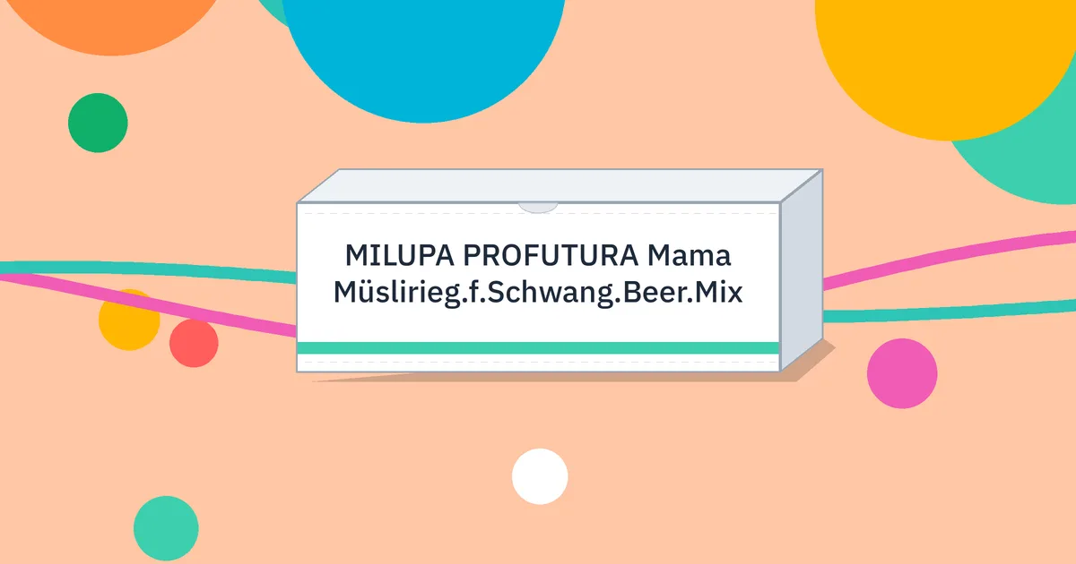 Symbolbild: Packung mit der Aufschrift MILUPA PROFUTURA Mama Müslirieg.f.Schwang.Beer.Mix (PZN 11653449) – Verfügbarkeit und Bezug in Apotheken in Frankfurt am Main