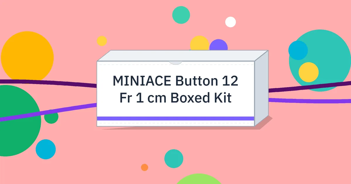 Symbolbild: Packung mit der Aufschrift MINIACE Button 12 Fr 1 cm Boxed Kit (PZN 16953386) – Verfügbarkeit und Bezug in Apotheken in Frankfurt am Main