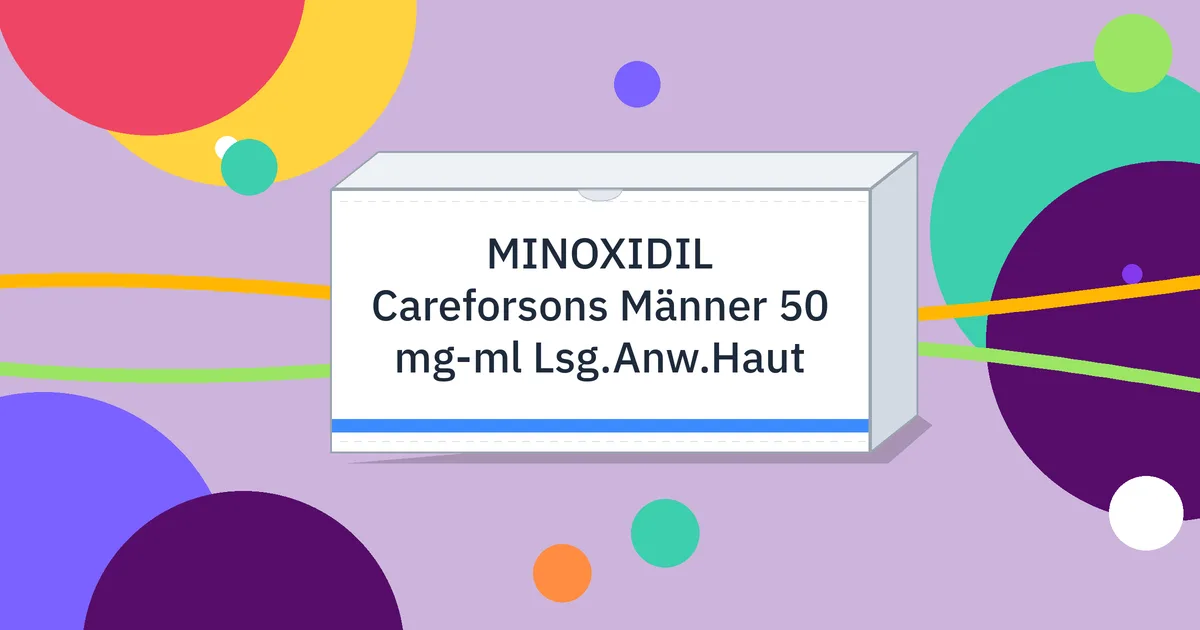 Symbolbild: Packung mit der Aufschrift MINOXIDIL Careforsons Männer 50 mg-ml Lsg.Anw.Haut (PZN 18442744) – Verfügbarkeit und Bezug in Apotheken in Frankfurt am Main