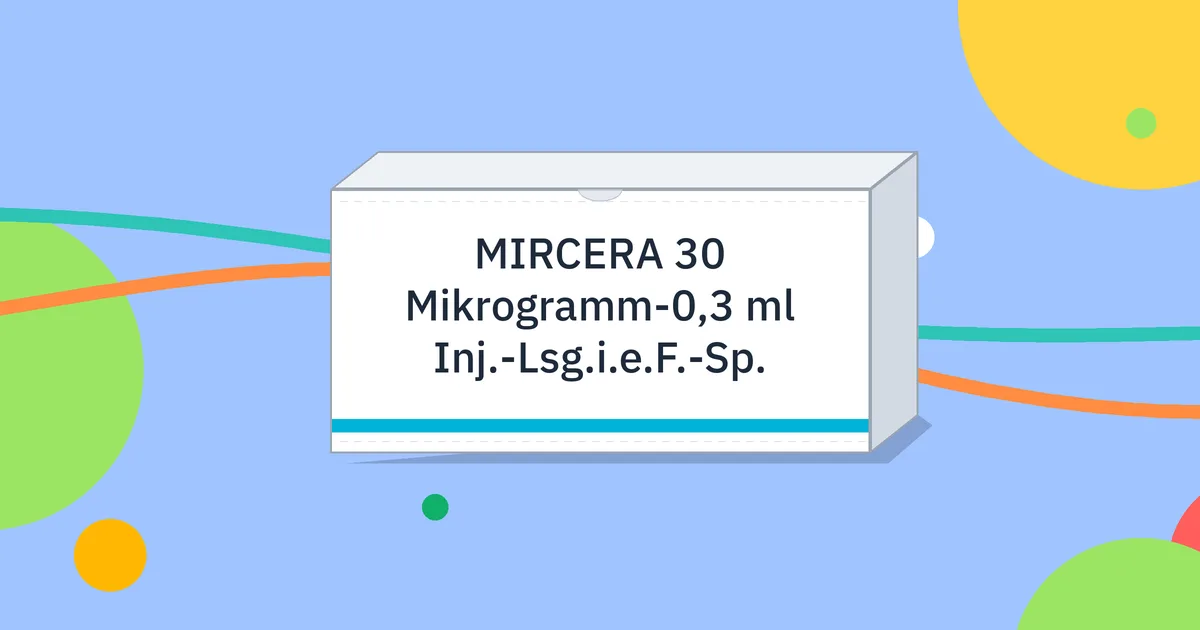 Symbolbild: Packung mit der Aufschrift MIRCERA 30 Mikrogramm-0,3 ml Inj.-Lsg.i.e.F.-Sp. (PZN 10407375) – Verfügbarkeit und Bezug in Apotheken in Frankfurt am Main