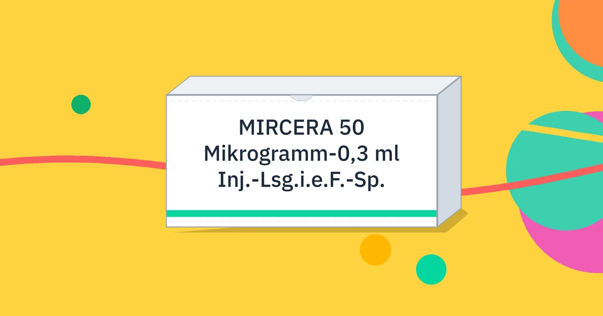 Symbolbild: Packung mit der Aufschrift MIRCERA 50 Mikrogramm-0,3 ml Inj.-Lsg.i.e.F.-Sp. (PZN 01151333) – Verfügbarkeit und Bezug in Apotheken in Frankfurt am Main