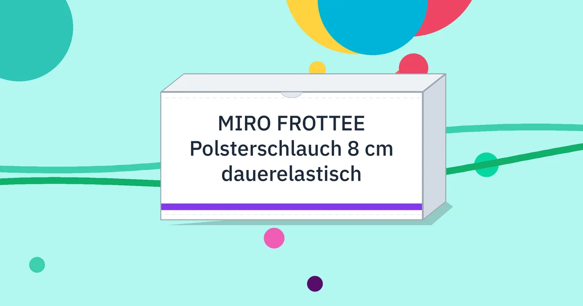Symbolbild: Packung mit der Aufschrift MIRO FROTTEE Polsterschlauch 8 cm dauerelastisch (PZN 00951971) – Verfügbarkeit und Bezug in Apotheken in Frankfurt am Main