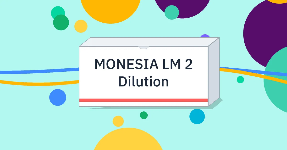 Symbolbild: Packung mit der Aufschrift MONESIA LM 2 Dilution (PZN 13610639) – Verfügbarkeit und Bezug in Apotheken in Frankfurt am Main