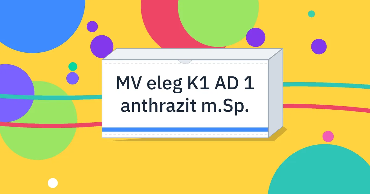 Symbolbild: Packung mit der Aufschrift MV eleg K1 AD 1 anthrazit m.Sp. (PZN 00640194) – Verfügbarkeit und Bezug in Apotheken in Frankfurt am Main