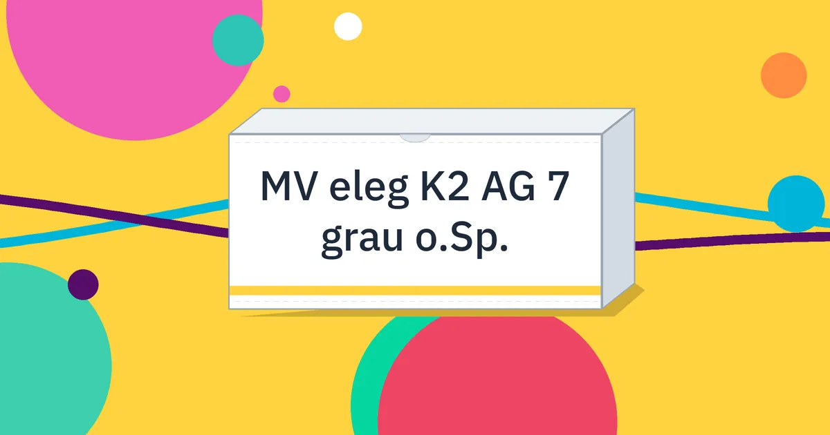 Symbolbild: Packung mit der Aufschrift MV eleg K2 AG 7 grau o.Sp. (PZN 18928145) – Verfügbarkeit und Bezug in Apotheken in Frankfurt am Main