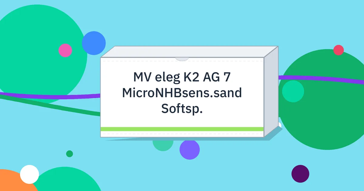 Symbolbild: Packung mit der Aufschrift MV eleg K2 AG 7 MicroNHBsens.sand Softsp. (PZN 18930633) – Verfügbarkeit und Bezug in Apotheken in Frankfurt am Main
