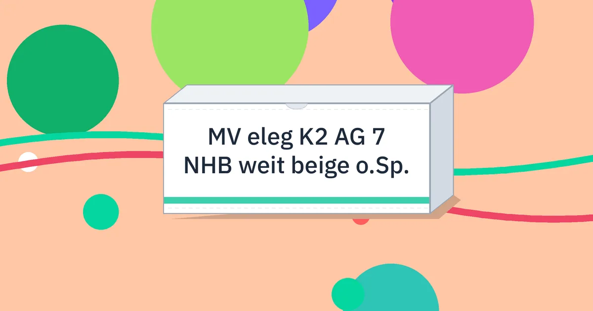 Symbolbild: Packung mit der Aufschrift MV eleg K2 AG 7 NHB weit beige o.Sp. (PZN 15729178) – Verfügbarkeit und Bezug in Apotheken in Frankfurt am Main