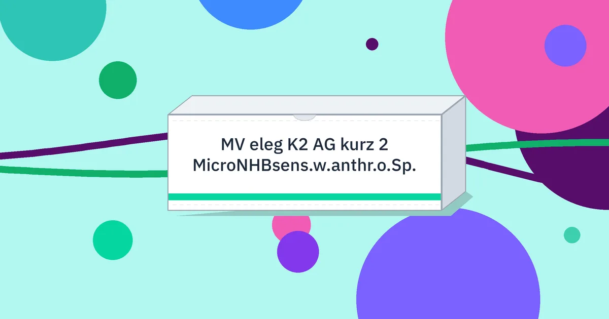 Symbolbild: Packung mit der Aufschrift MV eleg K2 AG kurz 2 MicroNHBsens.w.anthr.o.Sp. (PZN 16071255) – Verfügbarkeit und Bezug in Apotheken in Frankfurt am Main