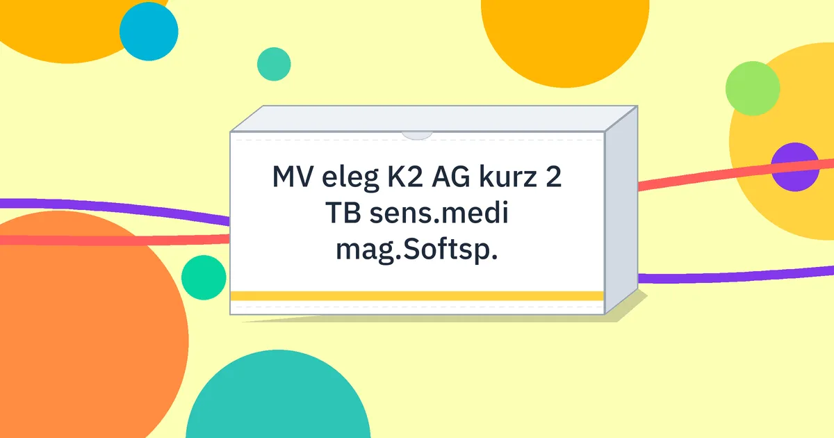 Symbolbild: Packung mit der Aufschrift MV eleg K2 AG kurz 2 TB sens.medi mag.Softsp. (PZN 14636463) – Verfügbarkeit und Bezug in Apotheken in Frankfurt am Main