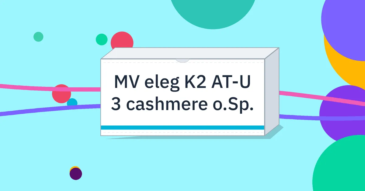 Symbolbild: Packung mit der Aufschrift MV eleg K2 AT-U 3 cashmere o.Sp. (PZN 15288946) – Verfügbarkeit und Bezug in Apotheken in Frankfurt am Main