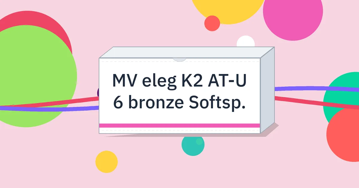Symbolbild: Packung mit der Aufschrift MV eleg K2 AT-U 6 bronze Softsp. (PZN 15288739) – Verfügbarkeit und Bezug in Apotheken in Frankfurt am Main