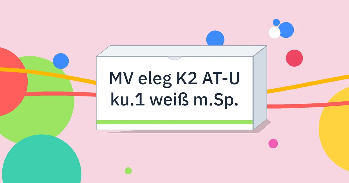 Symbolbild: Packung mit der Aufschrift MV eleg K2 AT-U ku.1 weiß m.Sp. (PZN 00316068) – Verfügbarkeit und Bezug in Apotheken in Frankfurt am Main