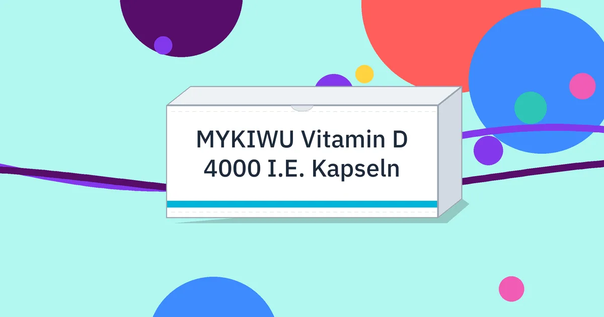Symbolbild: Packung mit der Aufschrift MYKIWU Vitamin D 4000 I.E. Kapseln (PZN 20121390) – Verfügbarkeit und Bezug in Apotheken in Frankfurt am Main