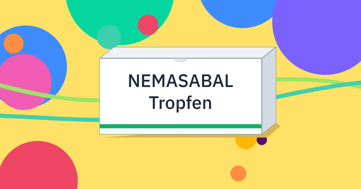 Symbolbild: Packung mit der Aufschrift NEMASABAL Tropfen (PZN 01451271) – Verfügbarkeit und Bezug in Apotheken in Frankfurt am Main