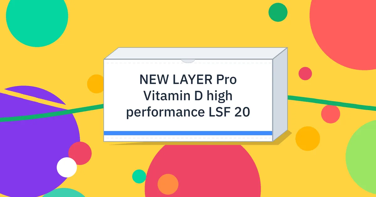Symbolbild: Packung mit der Aufschrift NEW LAYER Pro Vitamin D high performance LSF 20 (PZN 16618618) – Verfügbarkeit und Bezug in Apotheken in Frankfurt am Main