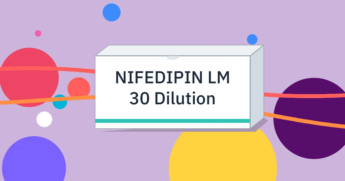 Symbolbild: Packung mit der Aufschrift NIFEDIPIN LM 30 Dilution (PZN 12969769) – Verfügbarkeit und Bezug in Apotheken in Frankfurt am Main