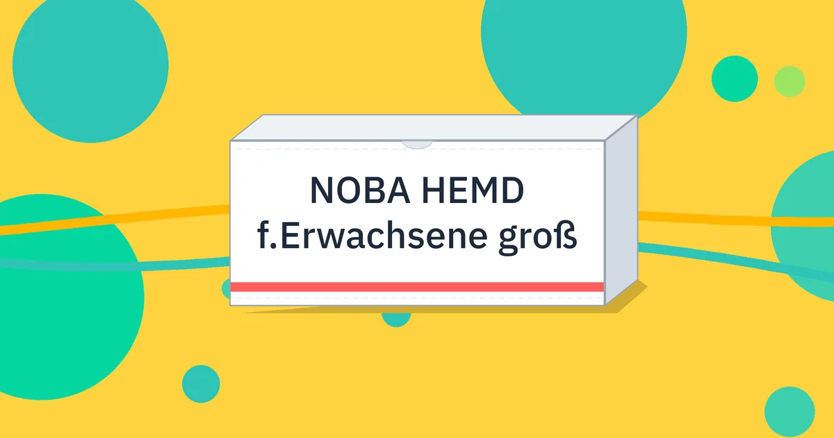 Symbolbild: Packung mit der Aufschrift NOBA HEMD f.Erwachsene groß (PZN 00031816) – Verfügbarkeit und Bezug in Apotheken in Frankfurt am Main