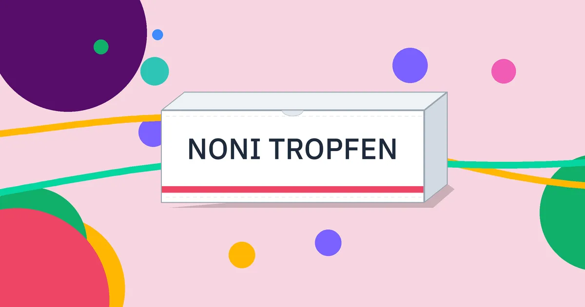 Symbolbild: Packung mit der Aufschrift NONI TROPFEN (PZN 16396810) – Verfügbarkeit und Bezug in Apotheken in Frankfurt am Main