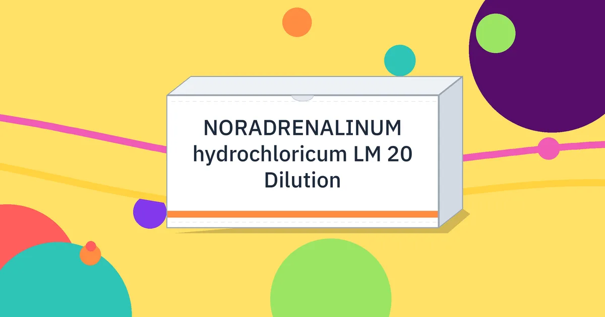 Symbolbild: Packung mit der Aufschrift NORADRENALINUM hydrochloricum LM 20 Dilution (PZN 13620129) – Verfügbarkeit und Bezug in Apotheken in Frankfurt am Main