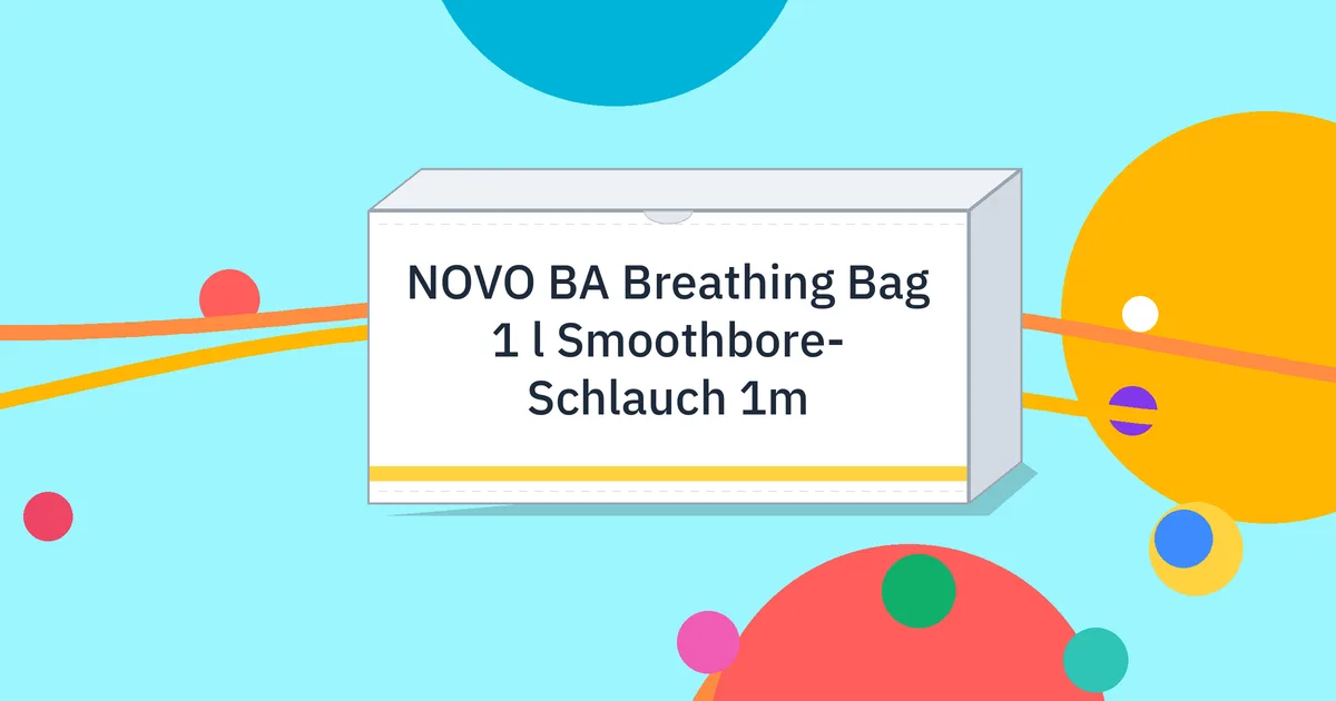 Symbolbild: Packung mit der Aufschrift NOVO BA Breathing Bag 1 l Smoothbore-Schlauch 1m (PZN 18471355) – Verfügbarkeit und Bezug in Apotheken in Frankfurt am Main