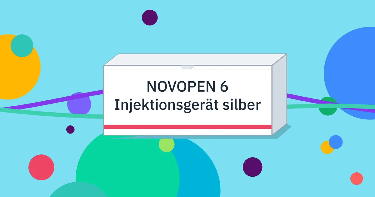 Symbolbild: Packung mit der Aufschrift NOVOPEN 6 Injektionsgerät silber (PZN 18219087) – Verfügbarkeit und Bezug in Apotheken in Frankfurt am Main