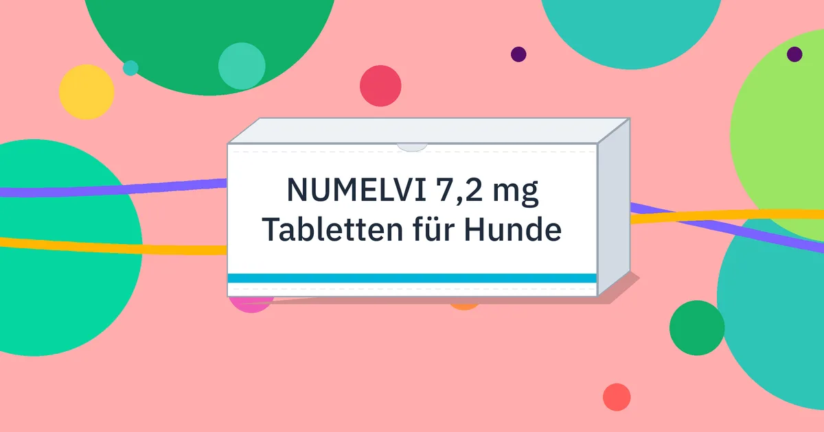 Symbolbild: Packung mit der Aufschrift NUMELVI 7,2 mg Tabletten für Hunde (PZN 20098679) – Verfügbarkeit und Bezug in Apotheken in Frankfurt am Main