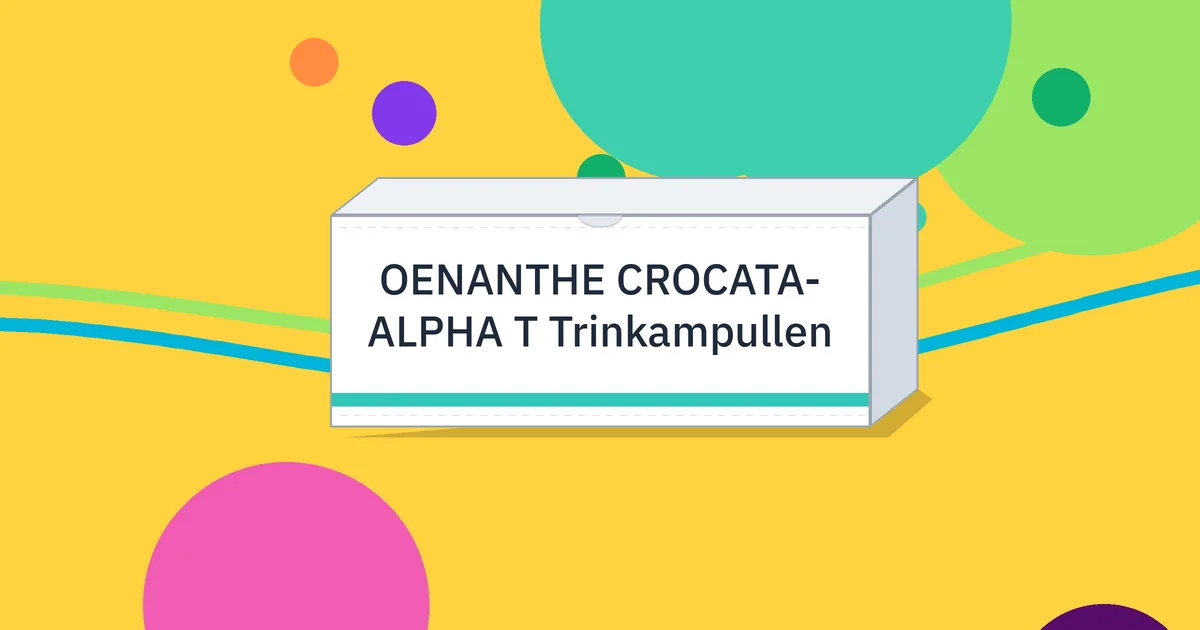 Symbolbild: Packung mit der Aufschrift OENANTHE CROCATA-ALPHA T Trinkampullen (PZN 10222612) – Verfügbarkeit und Bezug in Apotheken in Frankfurt am Main