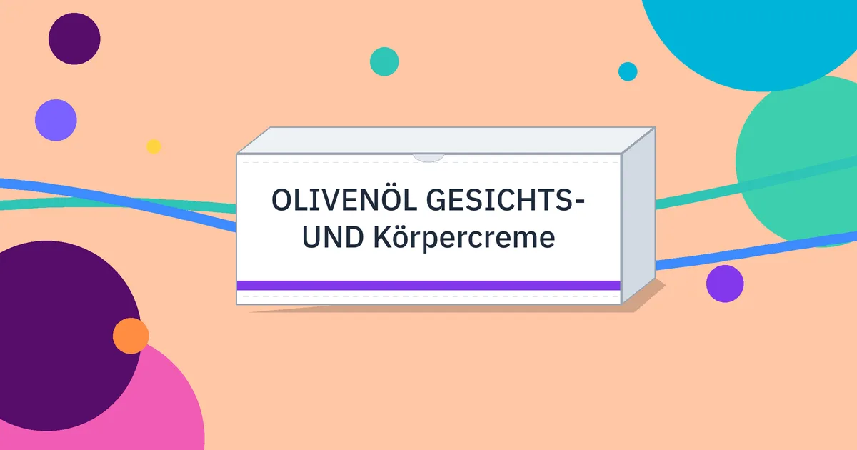 Symbolbild: Packung mit der Aufschrift OLIVENÖL GESICHTS- UND Körpercreme (PZN 09606750) – Verfügbarkeit und Bezug in Apotheken in Frankfurt am Main