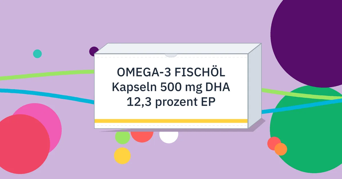 Symbolbild: Packung mit der Aufschrift OMEGA-3 FISCHÖL Kapseln 500 mg DHA 12,3 prozent EP (PZN 13887973) – Verfügbarkeit und Bezug in Apotheken in Frankfurt am Main