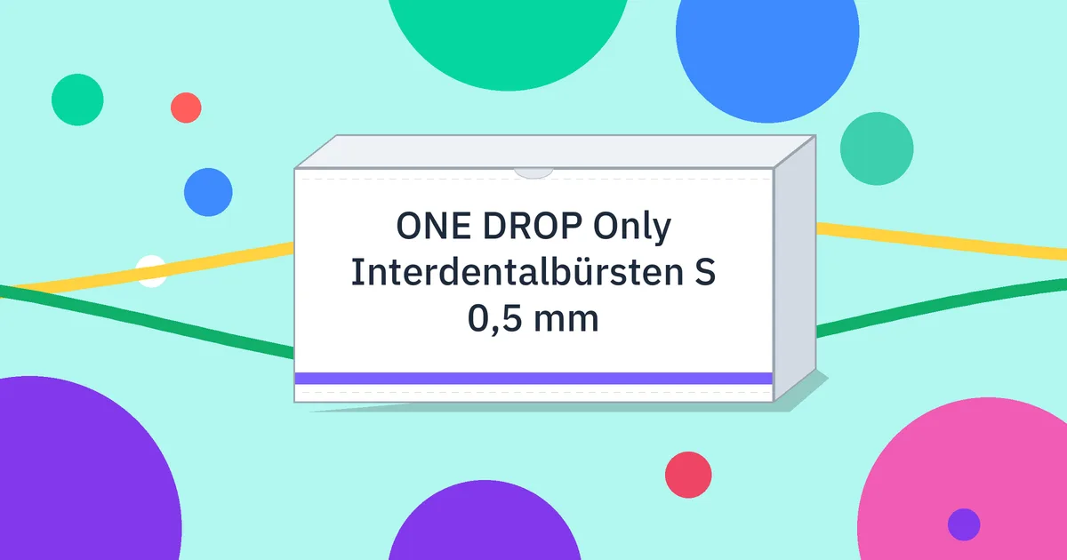 Symbolbild: Packung mit der Aufschrift ONE DROP Only Interdentalbürsten S 0,5 mm (PZN 14287821) – Verfügbarkeit und Bezug in Apotheken in Frankfurt am Main