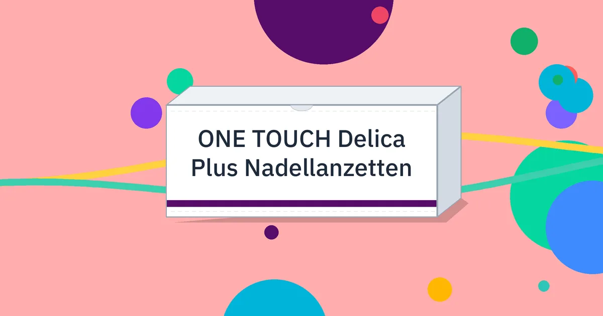Symbolbild: Packung mit der Aufschrift ONE TOUCH Delica Plus Nadellanzetten (PZN 17199201) – Verfügbarkeit und Bezug in Apotheken in Frankfurt am Main