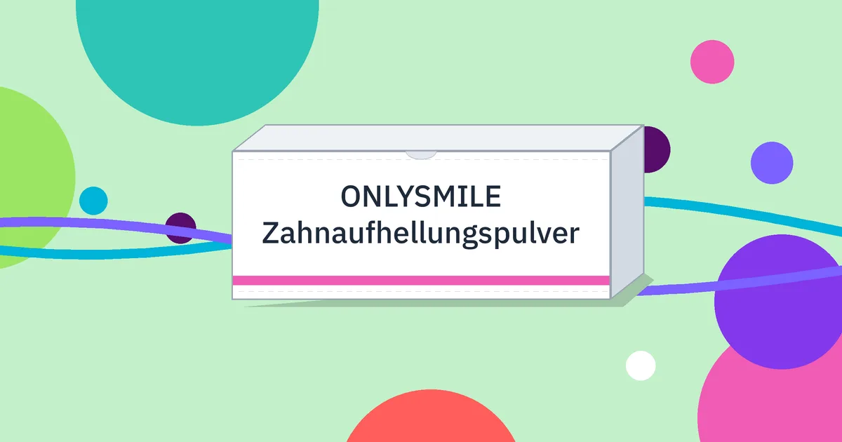 Symbolbild: Packung mit der Aufschrift ONLYSMILE Zahnaufhellungspulver (PZN 20791191) – Verfügbarkeit und Bezug in Apotheken in Frankfurt am Main