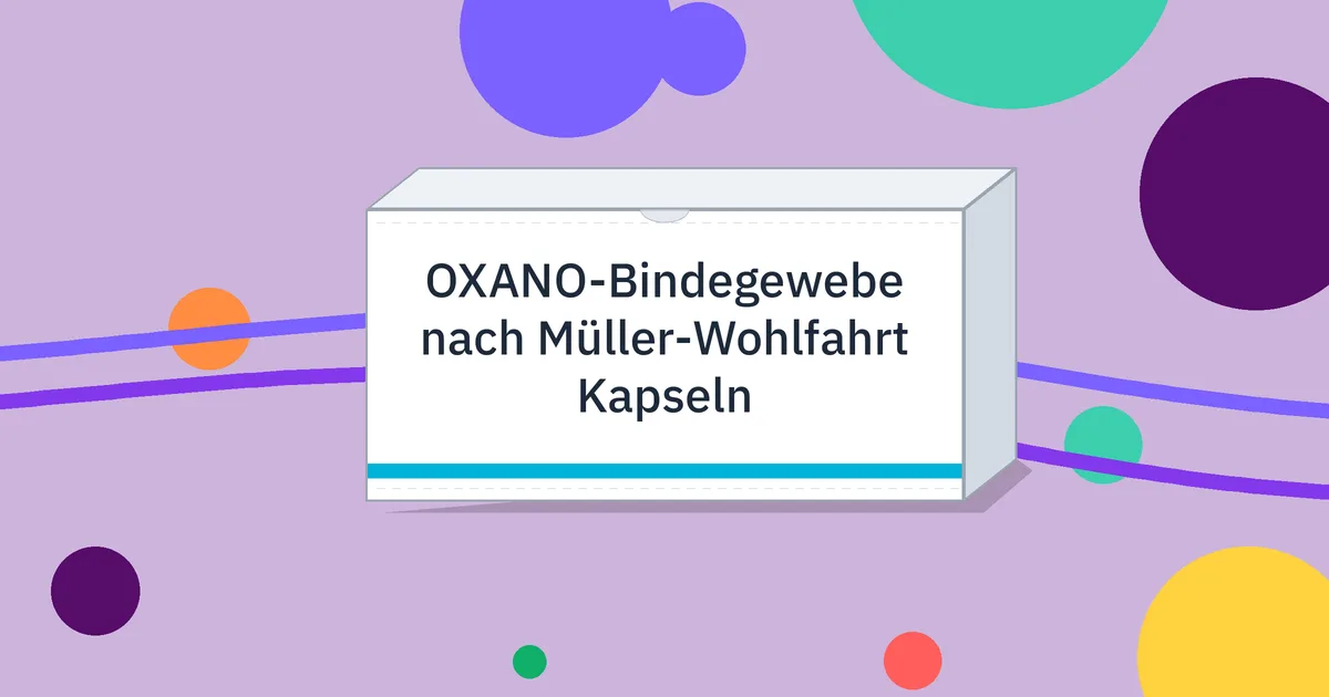 Symbolbild: Packung mit der Aufschrift OXANO-Bindegewebe nach Müller-Wohlfahrt Kapseln (PZN 19724048) – Verfügbarkeit und Bezug in Apotheken in Frankfurt am Main