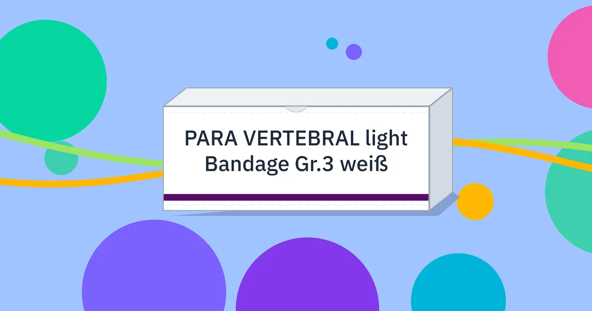 Symbolbild: Packung mit der Aufschrift PARA VERTEBRAL light Bandage Gr.3 weiß (PZN 10003689) – Verfügbarkeit und Bezug in Apotheken in Frankfurt am Main