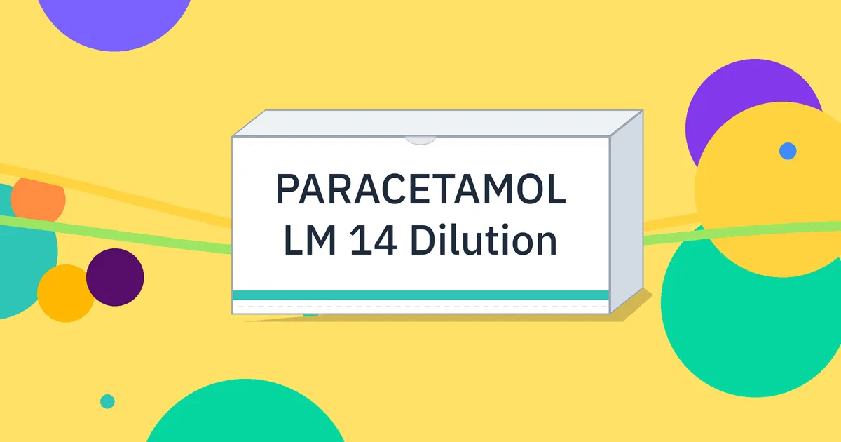 Symbolbild: Packung mit der Aufschrift PARACETAMOL LM 14 Dilution (PZN 12976338) – Verfügbarkeit und Bezug in Apotheken in Frankfurt am Main