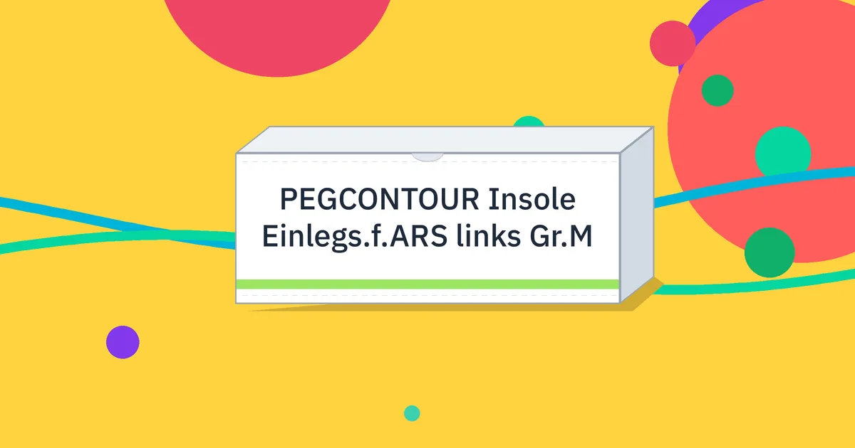 Symbolbild: Packung mit der Aufschrift PEGCONTOUR Insole Einlegs.f.ARS links Gr.M (PZN 14255838) – Verfügbarkeit und Bezug in Apotheken in Frankfurt am Main
