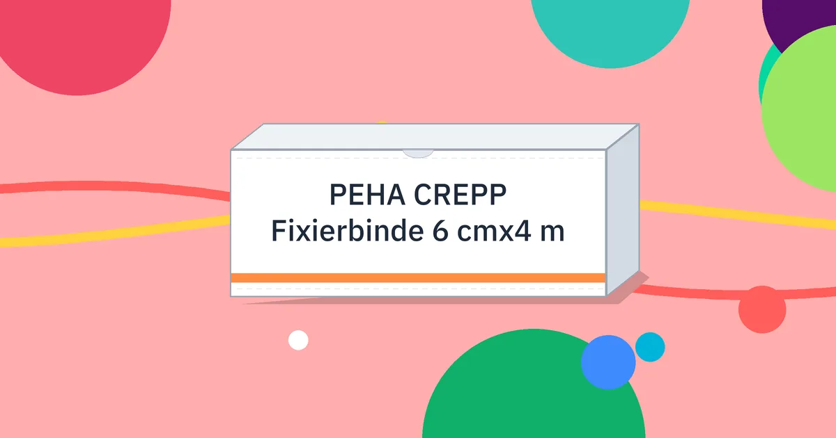 Symbolbild: Packung mit der Aufschrift PEHA CREPP Fixierbinde 6 cmx4 m (PZN 09330124) – Verfügbarkeit und Bezug in Apotheken in Frankfurt am Main