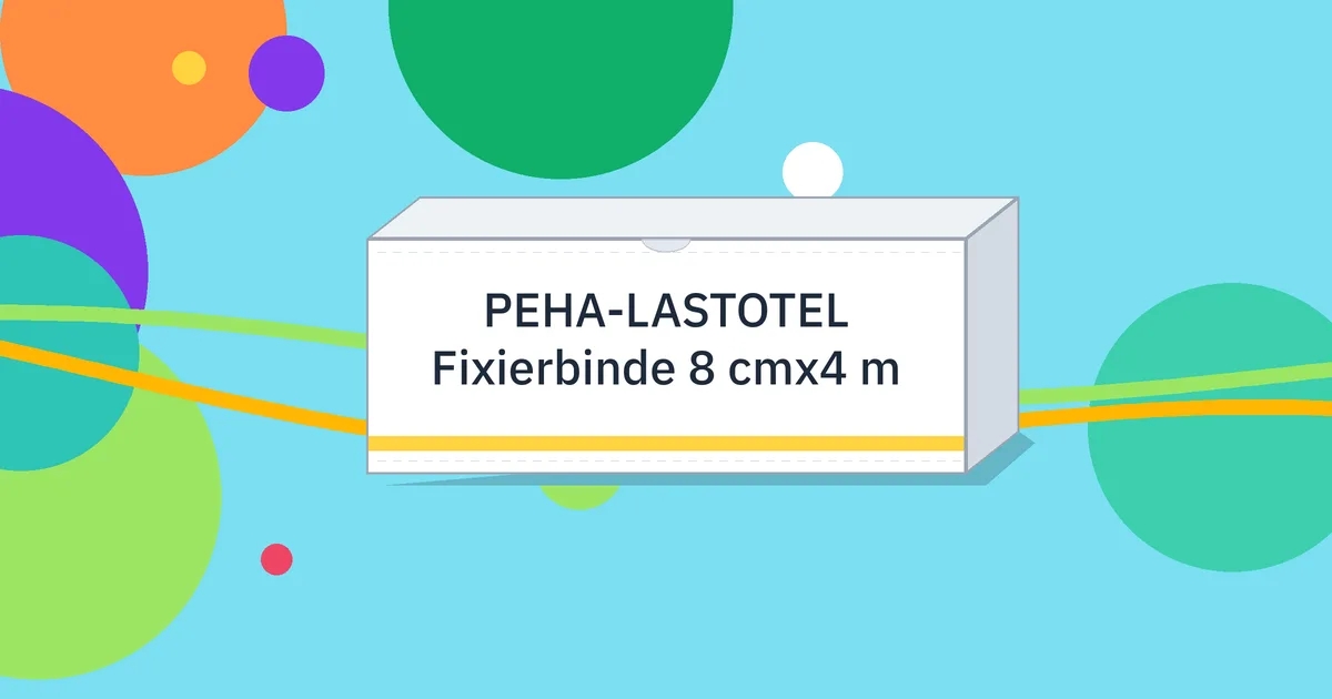 Symbolbild: Packung mit der Aufschrift PEHA-LASTOTEL Fixierbinde 8 cmx4 m (PZN 15879050) – Verfügbarkeit und Bezug in Apotheken in Frankfurt am Main