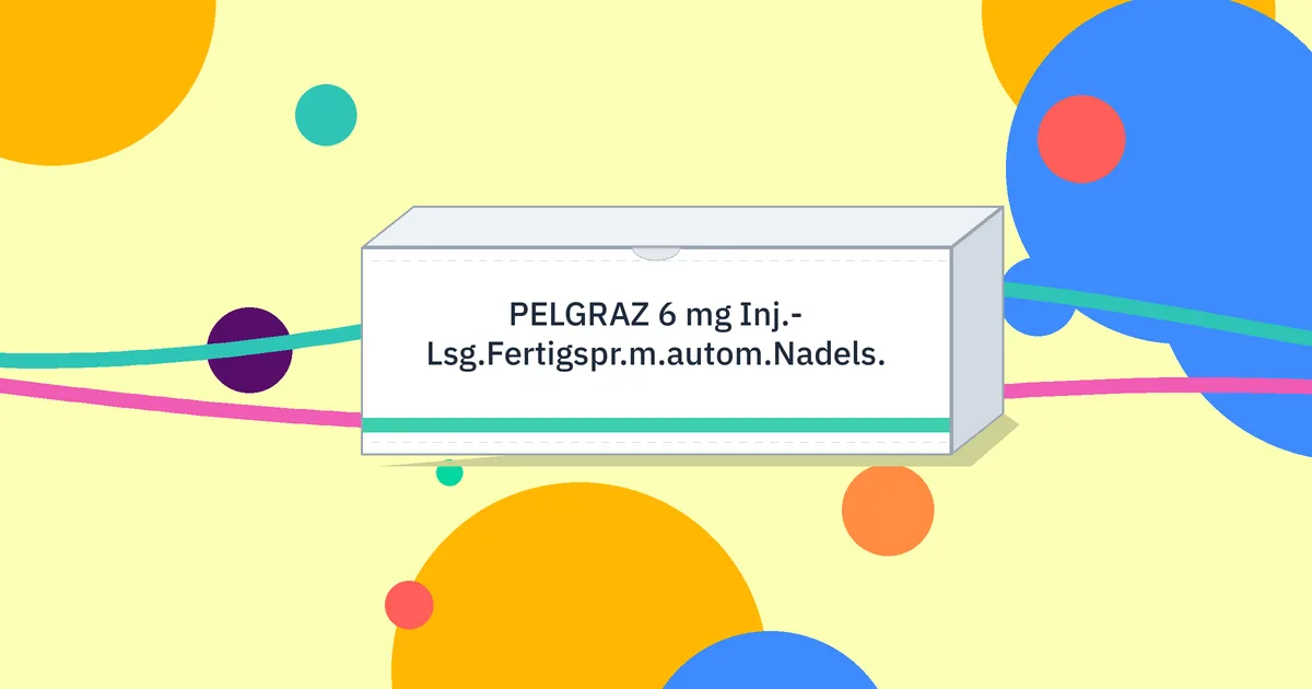 Symbolbild: Packung mit der Aufschrift PELGRAZ 6 mg Inj.-Lsg.Fertigspr.m.autom.Nadels. (PZN 16798980) – Verfügbarkeit und Bezug in Apotheken in Frankfurt am Main