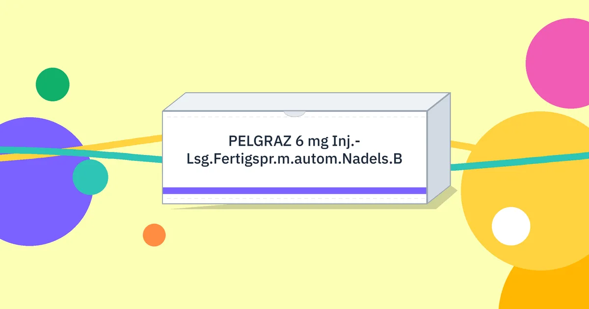 Symbolbild: Packung mit der Aufschrift PELGRAZ 6 mg Inj.-Lsg.Fertigspr.m.autom.Nadels.B (PZN 17536785) – Verfügbarkeit und Bezug in Apotheken in Frankfurt am Main