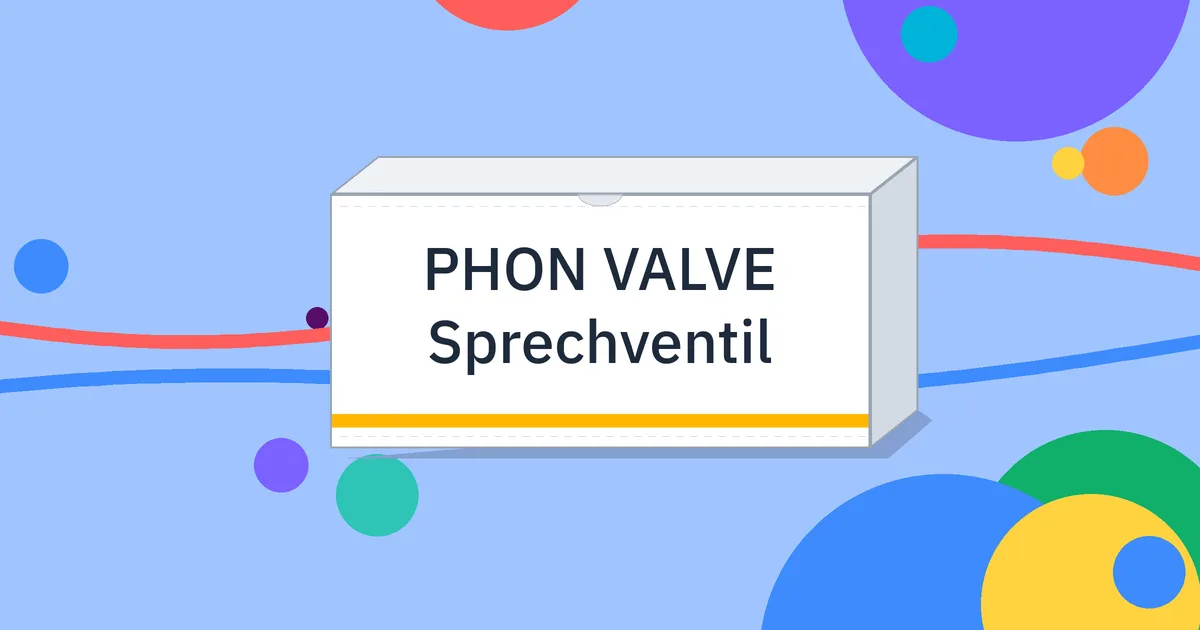 Symbolbild: Packung mit der Aufschrift PHON VALVE Sprechventil (PZN 17156491) – Verfügbarkeit und Bezug in Apotheken in Frankfurt am Main