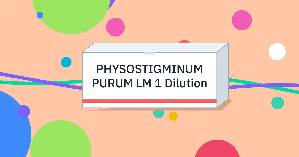 Symbolbild: Packung mit der Aufschrift PHYSOSTIGMINUM PURUM LM 1 Dilution (PZN 13035678) – Verfügbarkeit und Bezug in Apotheken in Frankfurt am Main