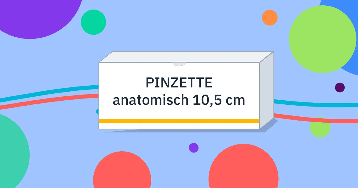 Symbolbild: Packung mit der Aufschrift PINZETTE anatomisch 10,5 cm (PZN 04845881) – Verfügbarkeit und Bezug in Apotheken in Frankfurt am Main